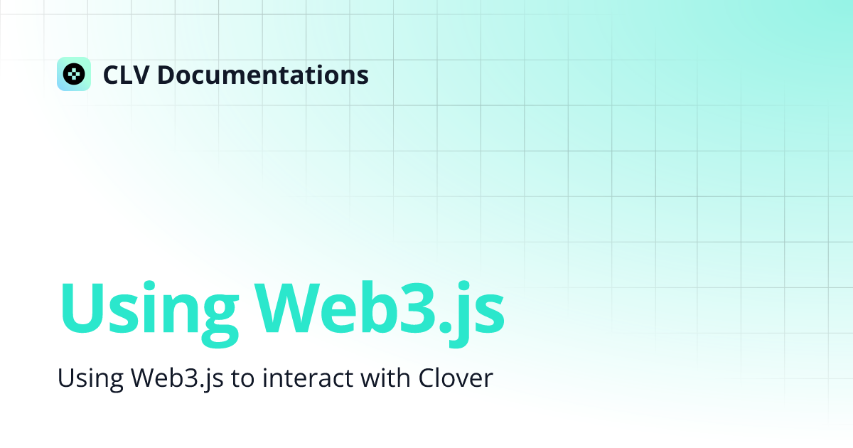 Using Web3.js | CLV Documentations